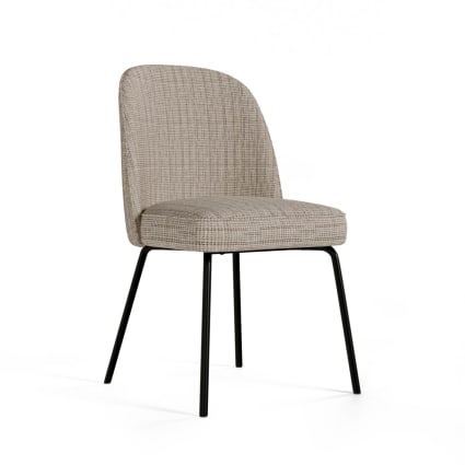 Gepolsterter Stuhl mit dicker Sitzfläche und gebogenem Rücken taupe ...