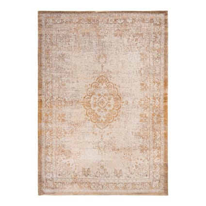 Gelber, waschbarer Innen-/Außenteppich 200x280cm Fading world medallion ...