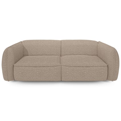 Divano 3 posti tessuto a riccioli taupe Livia | Maisons du Monde