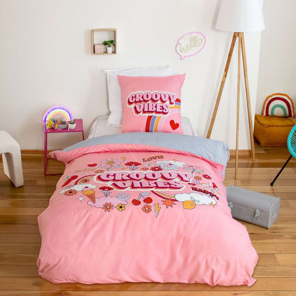 Parure de lit enfant groovy vibes 140 x 200 cm Groovy vibes | Maisons ...