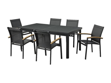 Conjunto de mesa y sillas para jardín aluminio gris antracita Nauru ...