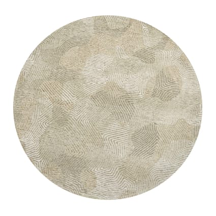Tapis salon et chambre tissé plat Diam 140 cm Beige Meditation coral ...