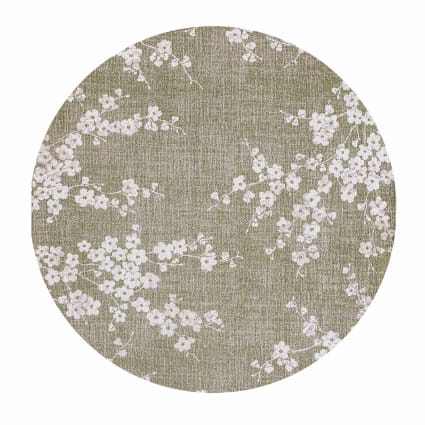 Tapis salon et chambre tissé plat Diam 140 cm Vert Sakura sakura ...
