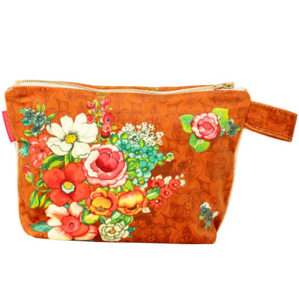 Pochette tessuto outdoor resistente 19x28 cm stampa floreale cannella ...