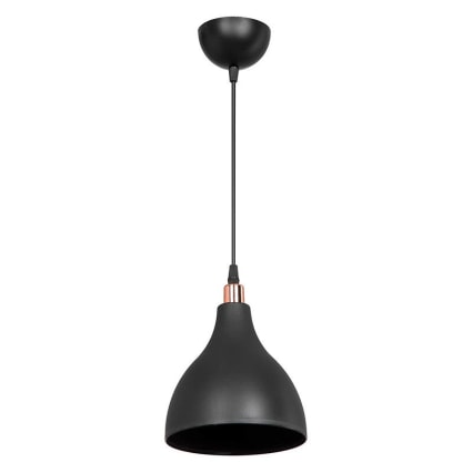 Plafonnier suspension luminaire Lofty Å27 noir D18x56cm | Maisons du Monde