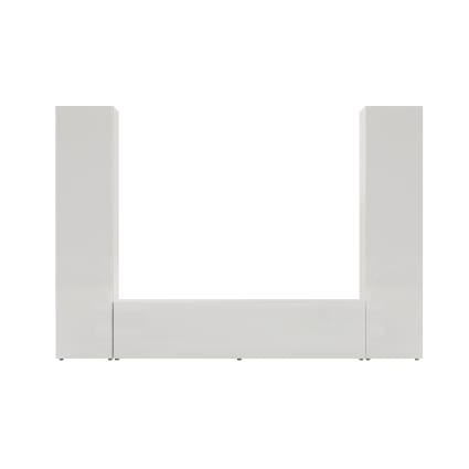 Conjunto de meuble TV de 260 cm efecto madera color blanco brillo ...