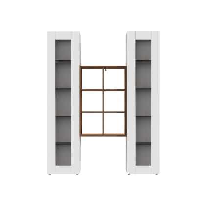 Conjunto de muebles de salón de 140 cm efecto madera blanco / roble ...
