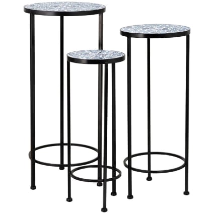 3 staffe in ferro battuto D30x68h-D25x57h-D20x51h cm Nero Jardin ...