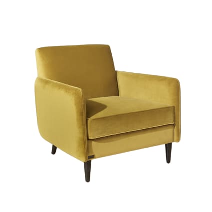 Sessel aus Eiche und Samt Mustard Yellow Sandor | Maisons du Monde
