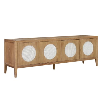 Mueble TV estilo contemporáneo, 4 puertas de roble y rejilla Madera ...