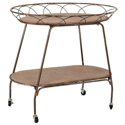 Expositor estantería de metal con 2 baldas marrón 84x48x73h cm ...