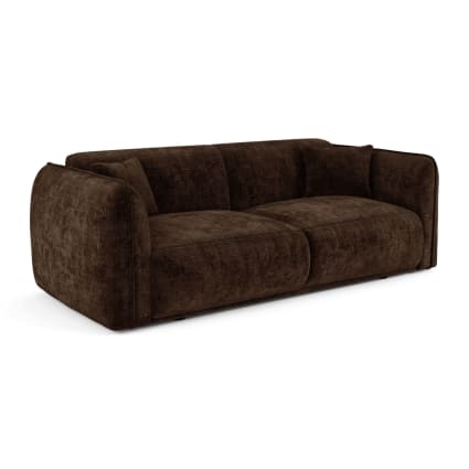 Canapé 3 places en velours à motifs brun expresso Lush | Maisons du Monde