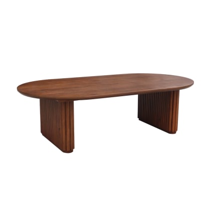 Ovaler Couchtisch Heveaholz und Eichenfurnier nussbaumfarben Gabrielle ...
