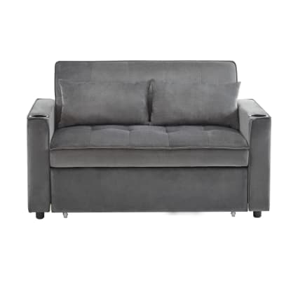 Schlafsofa Samt Grau