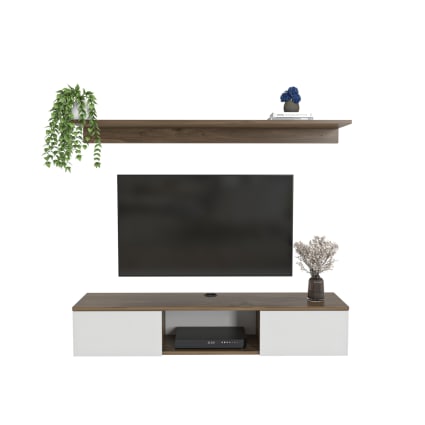 TV Lowboard 140 cm, walnussbraun und weiß Elia | Maisons du Monde
