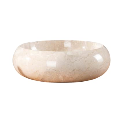 Lavabo sobre encimera redondo de mármol crema 40 cm | Maisons du Monde
