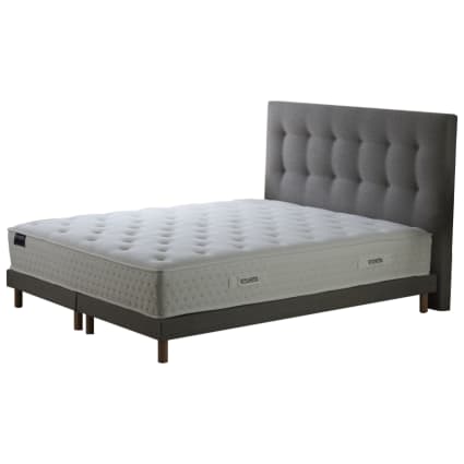 Ensemble matelas ressort 7 zones sommier tete de lit gris 2x90 x 200 ...