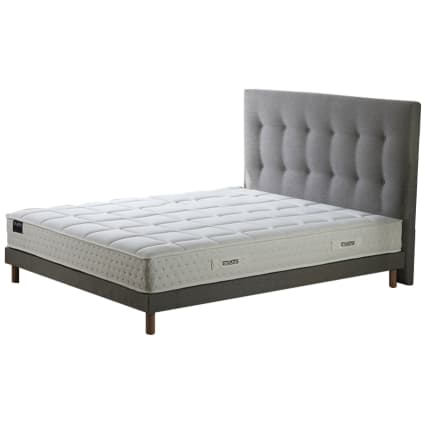 Matelas ressorts H22 sommier tête lattes flexibles gris 160x200 ...