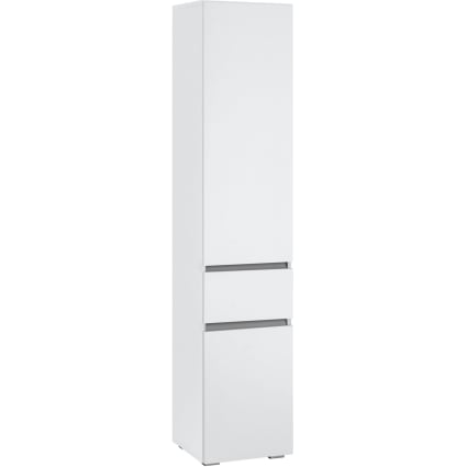 Colonna bagno con 2 ante e 1 cassetto effetto legno bianco | Maisons du ...