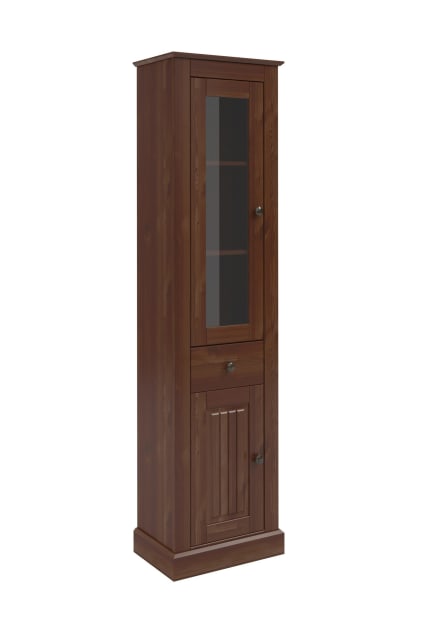 Vitrine avec portes et tiroir en pin marron Mille | Maisons du Monde
