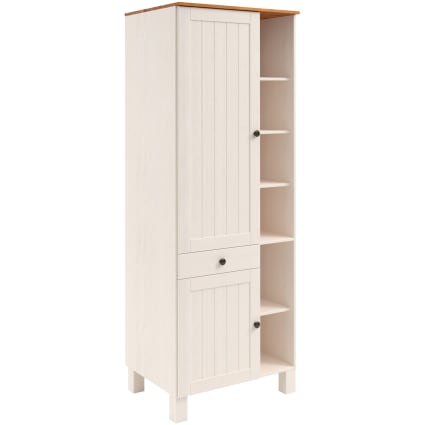 Meuble haut de cuisine avec 2 portes 1 tiroir et 6 niches en pin blanc ...