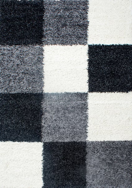 Shaggy - tapis à carreaux - noir 120 x 170 cm Shaggy | Maisons du Monde