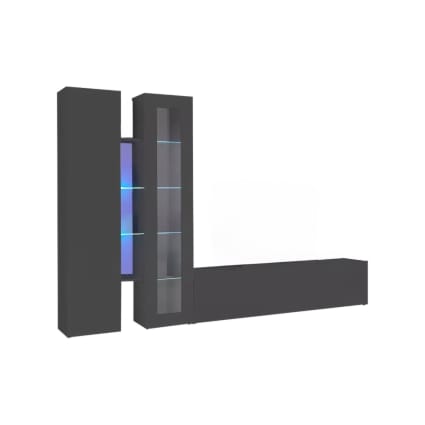 Mur en bois mélaminé noir anthracite Arin | Maisons du Monde