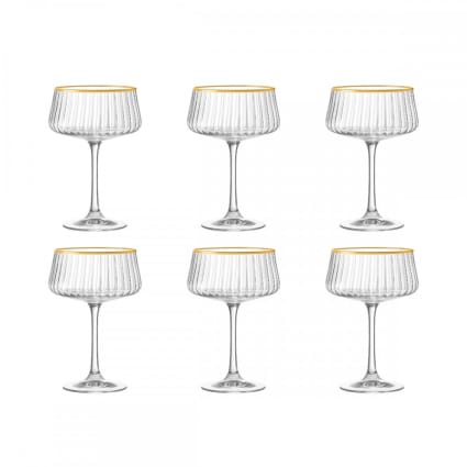 Copas de champán con borde dorado 220 ml - paquete de 6 | Maisons du Monde