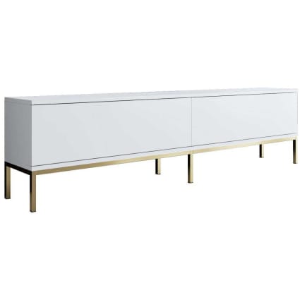 Meuble tv en aggloméré et métal blanc et doré Lord | Maisons du Monde