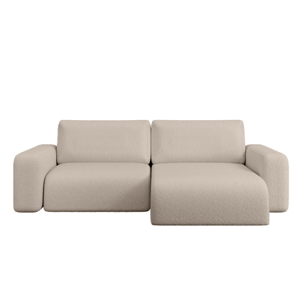 Canapé d'angle en tissu bouclé 2 places, Beige Talw l mini | Maisons du ...