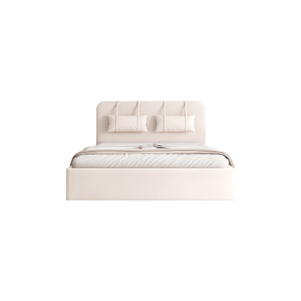 Polsterbett aus Velvet 200x200 cm, Cremeweiß Lexal | Maisons du Monde