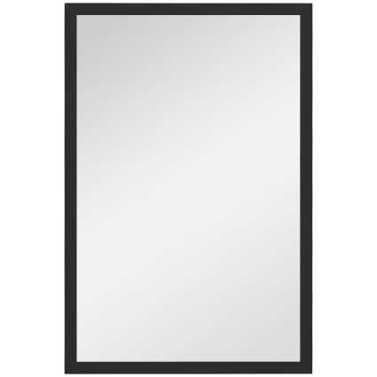 Specchio da parete rettangolare in vetro e mdf con ganci 40x60 cm nero Homcom | Maisons du Monde