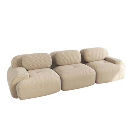 Modulares 3-Sitzer-Sofa aus Cord, Beige | Maisons du Monde