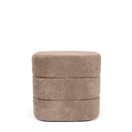 Puff redondeado en color taupe Ozzy | Maisons du Monde