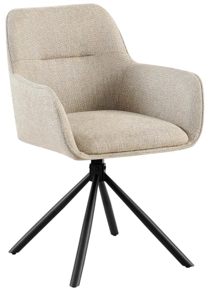 Chaise salle à manger pivotant en stoff taupe Tipton | Maisons du Monde
