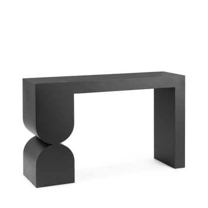 Console design en verre et métal noir l120 Andrea | Maisons du Monde
