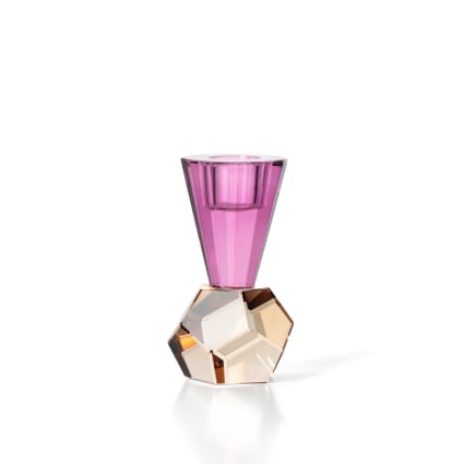 Bougeoir en verre recyclé amber purple 6x6x10.5 cm Amethyst | Maisons ...