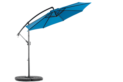 Parasol extérieur en acier bleu avec manivelle 294x294x250cm | Maisons ...