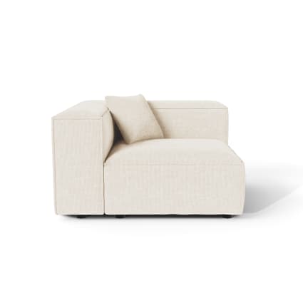 Module d'angle en velours chenillé crème Cubi | Maisons du Monde