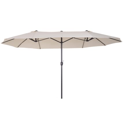 Parasol d'extérieur en polyester avec manivelle beige 455x270x240 cm ...
