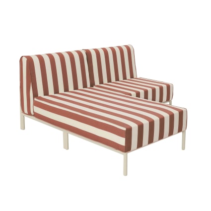 Set modulare di mobili da giardino bassi a strisce 2 posti terracotta ...