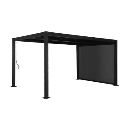 Pergola mit Lamellendach 3x4m + Markise 3m schwarz Palace 4x3m + store ...