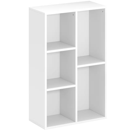 Bibliothèque étagère meuble rangement 5 compartiments blanc Homcom ...