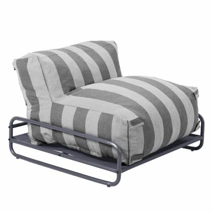 Poltrona da giardino modulare a righe con struttura grigia Mixi ...