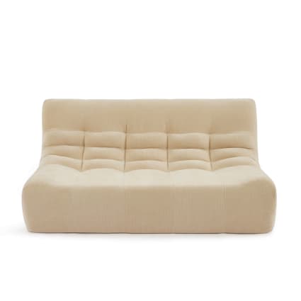Banqueta modular de 2 plazas terciopelo beige Janis | Maisons du Monde