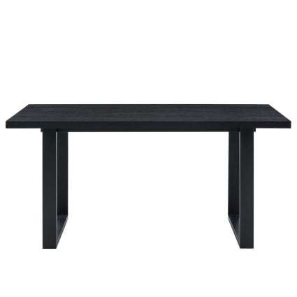 Table à manger rectangulaire, effet bois et métal, noir Lesina ...