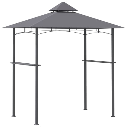 Cenador para parrilla acero doble techo ignífugo gris | Maisons du Monde