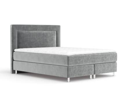 Boxspringbett 140x200 mit Matratze, Samtstoff Grau Laguno | Maisons du ...