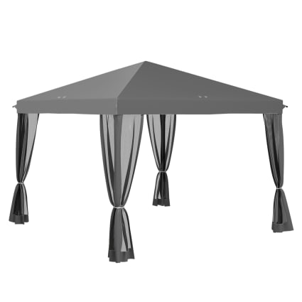 Gazebo pieghevole 3x3 m idrorepellente con zanzariera, grigio chiaro ...