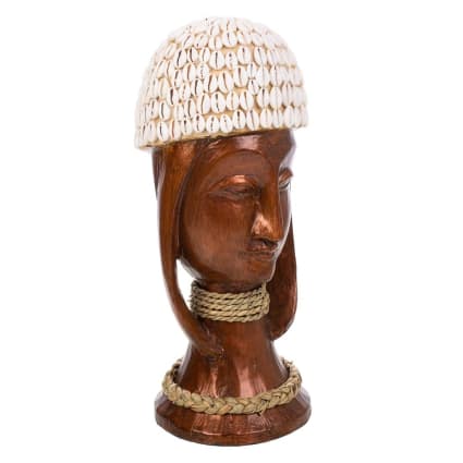 Figura cabeza marrón 16x17,5x40h cm | Maisons du Monde
